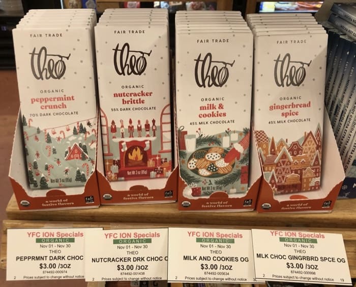 Theo Organic Chocolates & Lesser Evil Popcorn - Yelm Food Coop