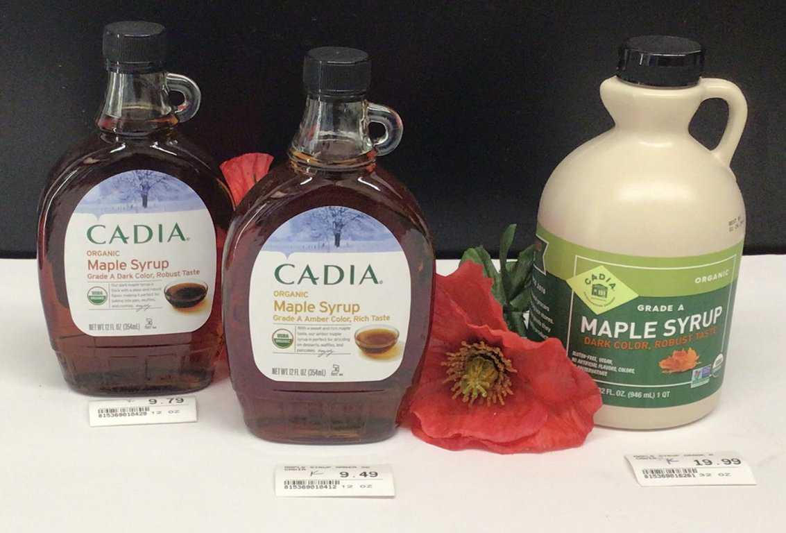 Cadia Organic Maple Syrups and GloryBee Pure Honey - Yelm Food Coop