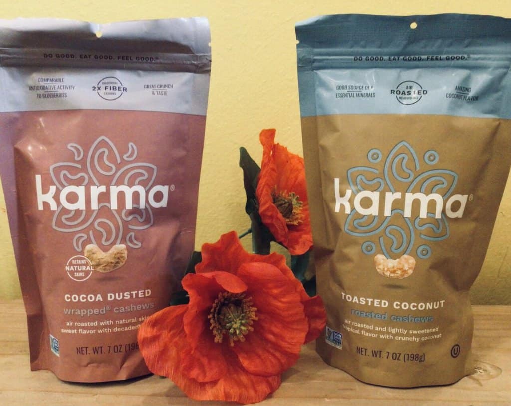 Karma Cocoa Dusted Wrapped Cashews and Toasted Coconut Roasted Cashews ...