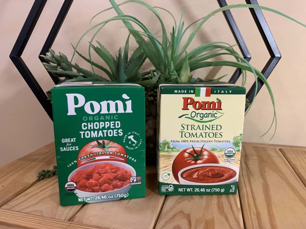 Pomi organic chopped & strained Italian Tomatoes - Yelm Food Coop