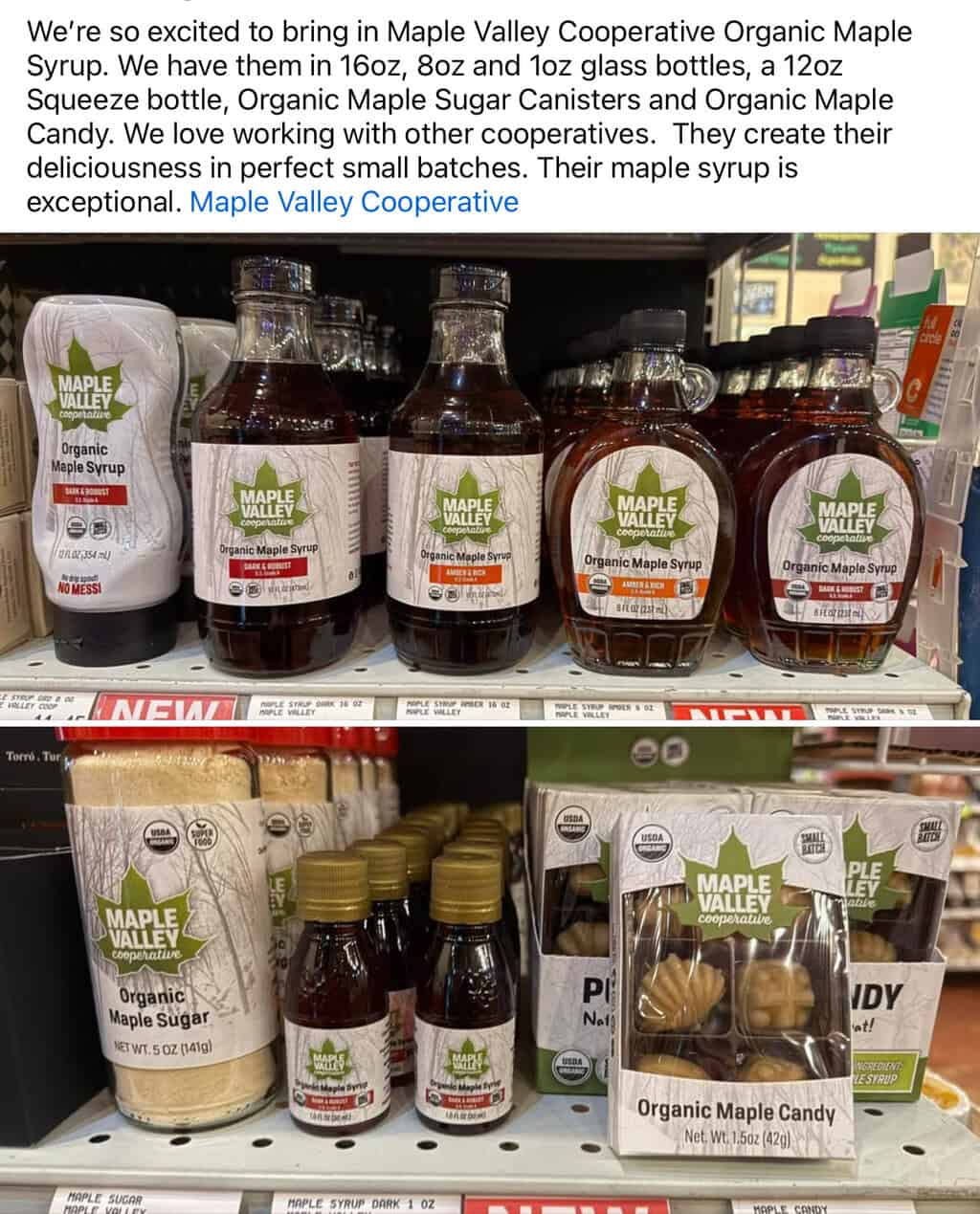 Maple Valley Cooperative Organic Maple Syrup - Yelm Food Coop