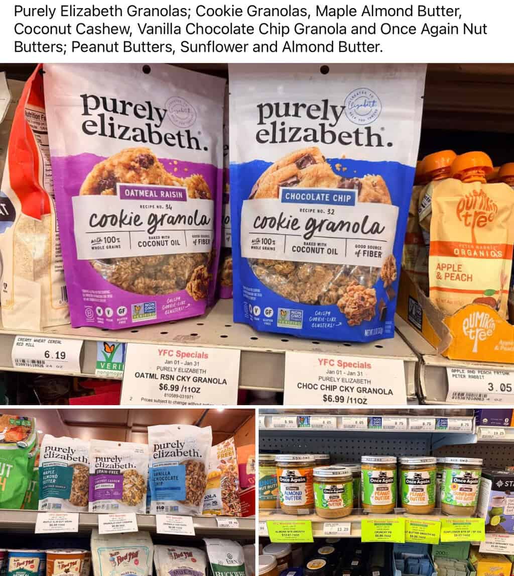 Purely Elizabeth and Once Again specials - Yelm Food Coop